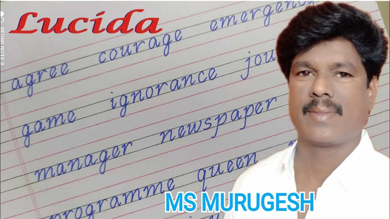 LUCIDA HANDWRITING WORDS WITH MIDDLE AND LOWER ZONE LETTERS - YouTube