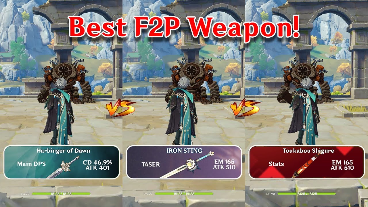 Alhaitham's Best F2P WEAPON!! Harbinger or Toukabou Shigure?? DMG ...