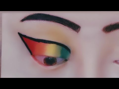 Rainbow Eye Makeup Tutorial 🌈/Eye Makeup For Beginners #eyemakeup # ...