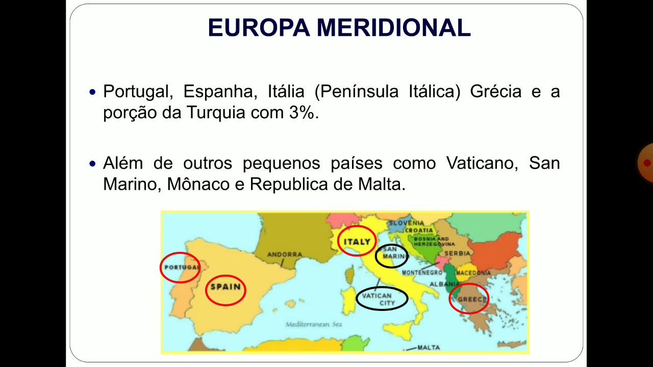 Regionalização da Europa - Europa Setentrional e Meridional. - YouTube