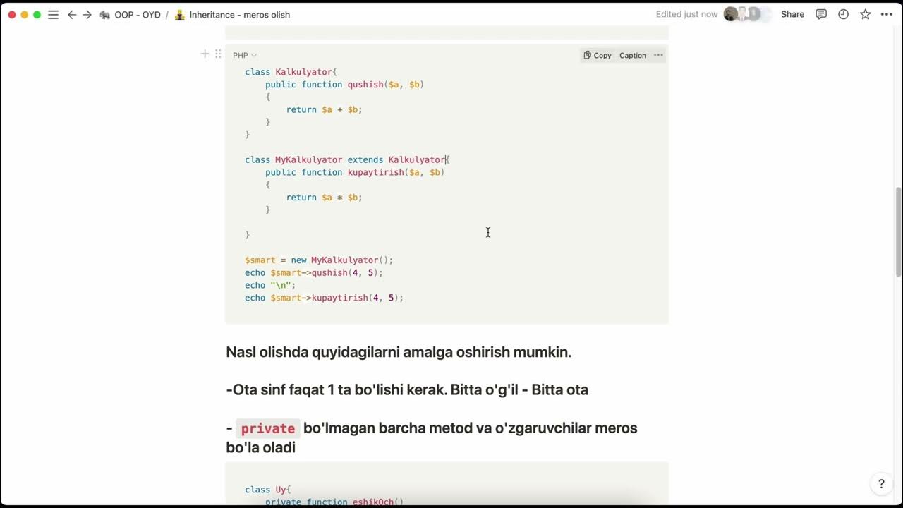 Inheritance meros olish Overriding method - YouTube