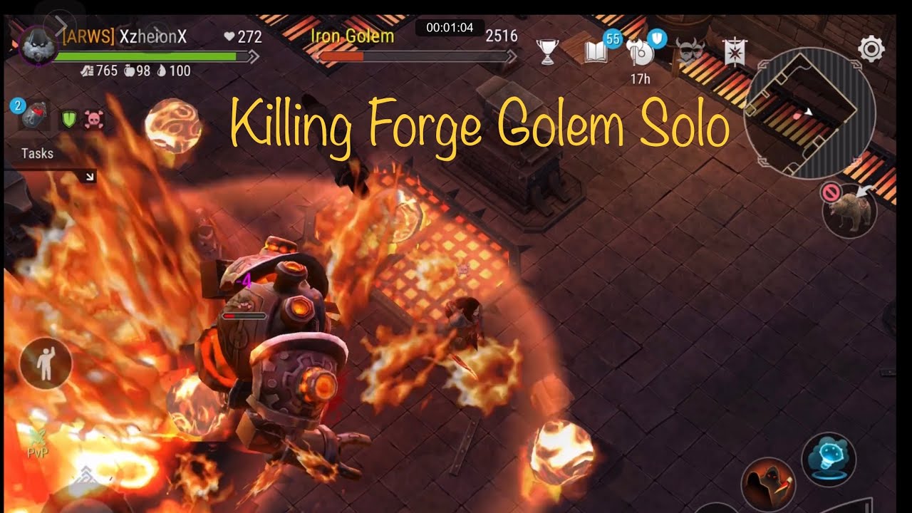 Frostborn Killing Forge Golem Solo Tips and Tricks - YouTube