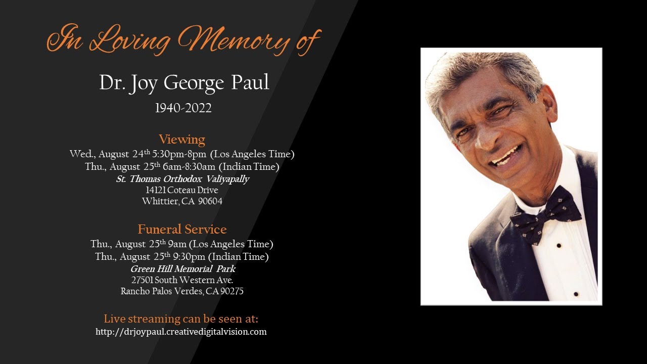 Viewing of Dr. Joy Paul - August 24, 2022 - YouTube