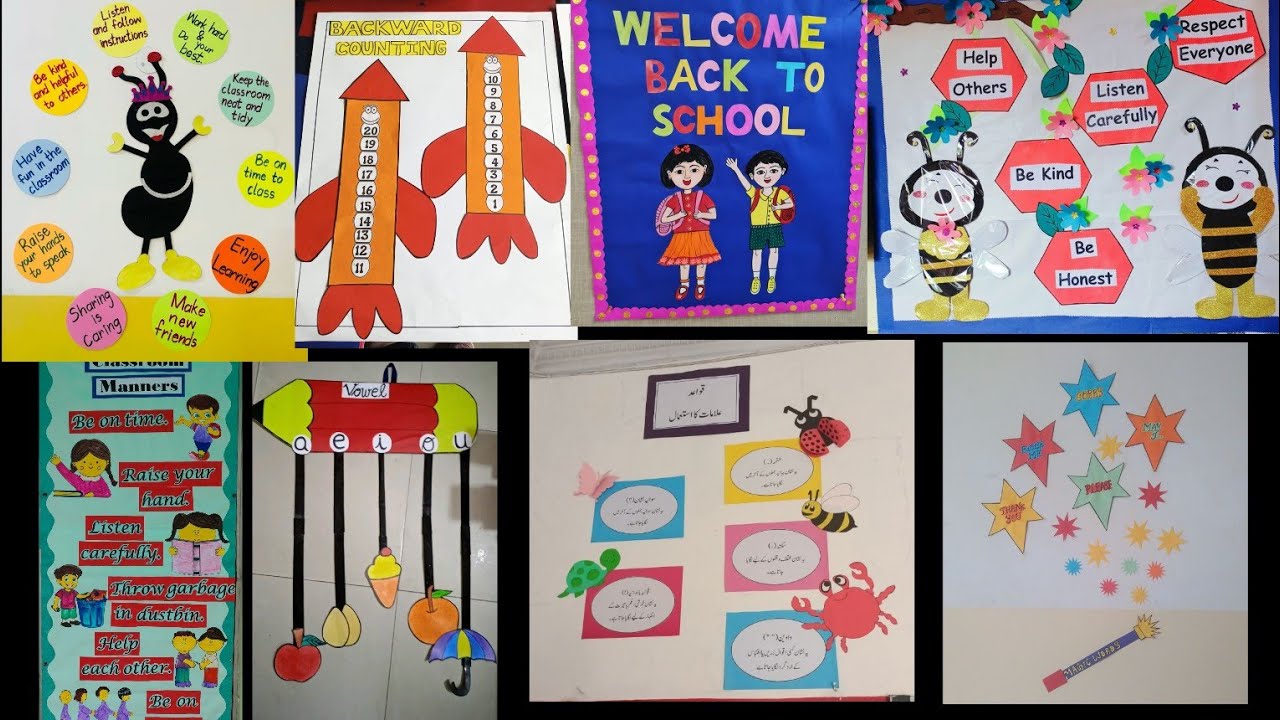 25+ Easy ideas for school wall and classroom decoration - YouTube
