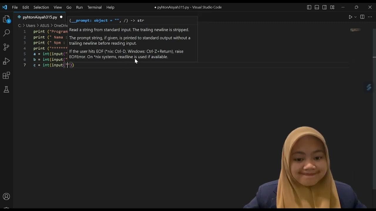 kodingan vs code program membuat terkecil (vidiocoding1Aisyah2c) - YouTube