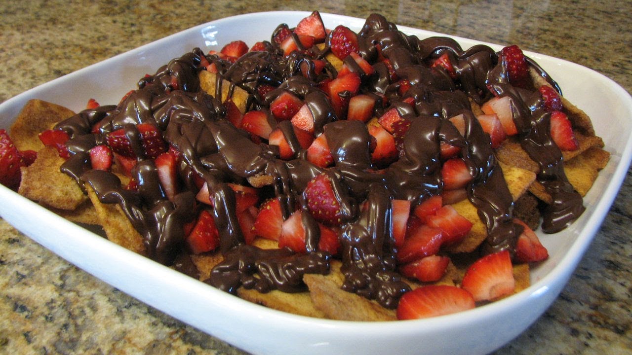 Cooking Tip #10 Strawberry & Chocolate Nachos- Lynn's Recipes - YouTube