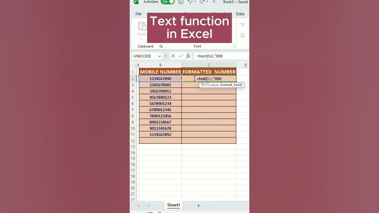 Text function in Excel|Exceltipsandtricks2024#trendingshorts#exceltech# #ytshorts#excelgyan# ...