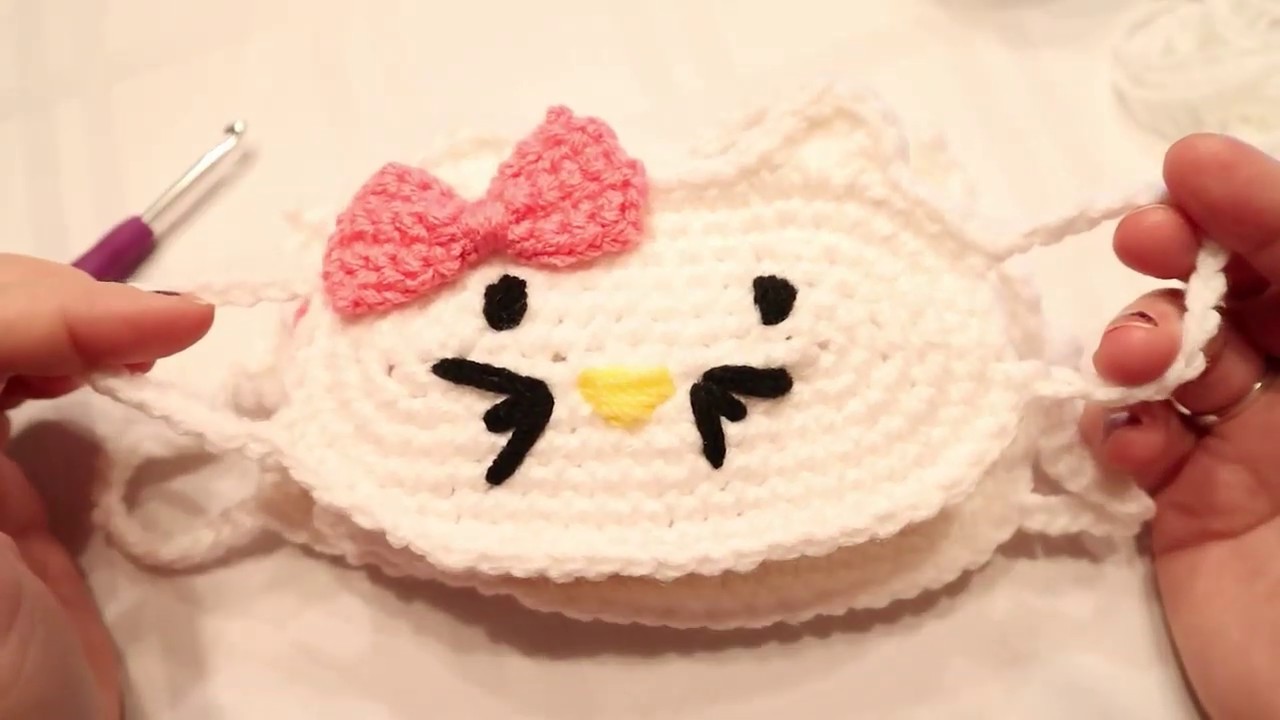 Left Handed Crochet Hello Kitty Face Mask - YouTube