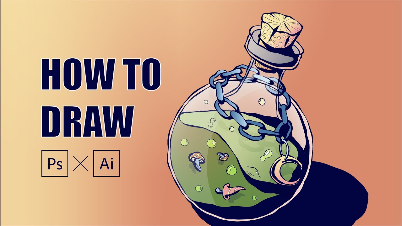 How To Draw Potion Illustration | Adobe Illustrator | Time Lapse - YouTube