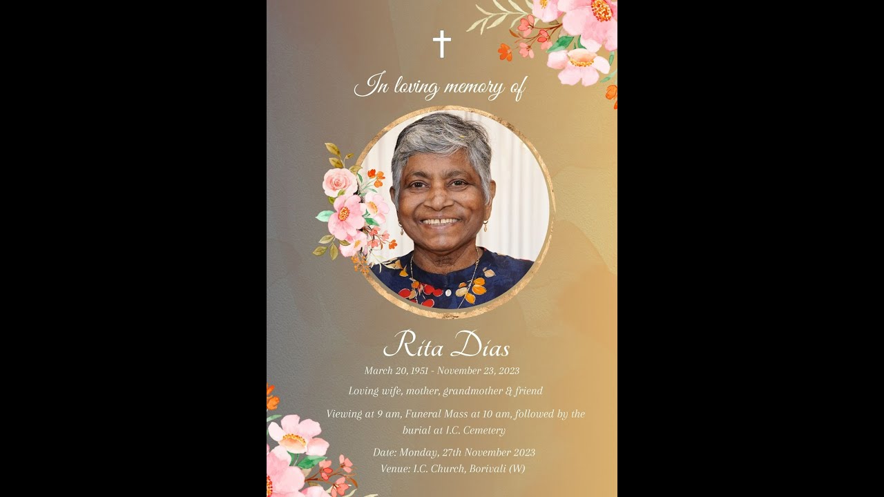 Funeral Mass of Rita Luizinha Josephina Dias on 27.11.23, Live ...