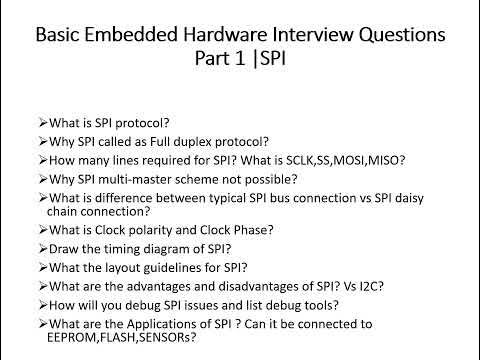 Basic Embedded Hardware Interview Questions Part 1 SPI - YouTube