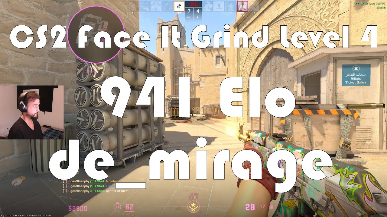 CS2 Face-It Grind - Face-It Level 4 - 941 Elo - de_ mirage - YouTube