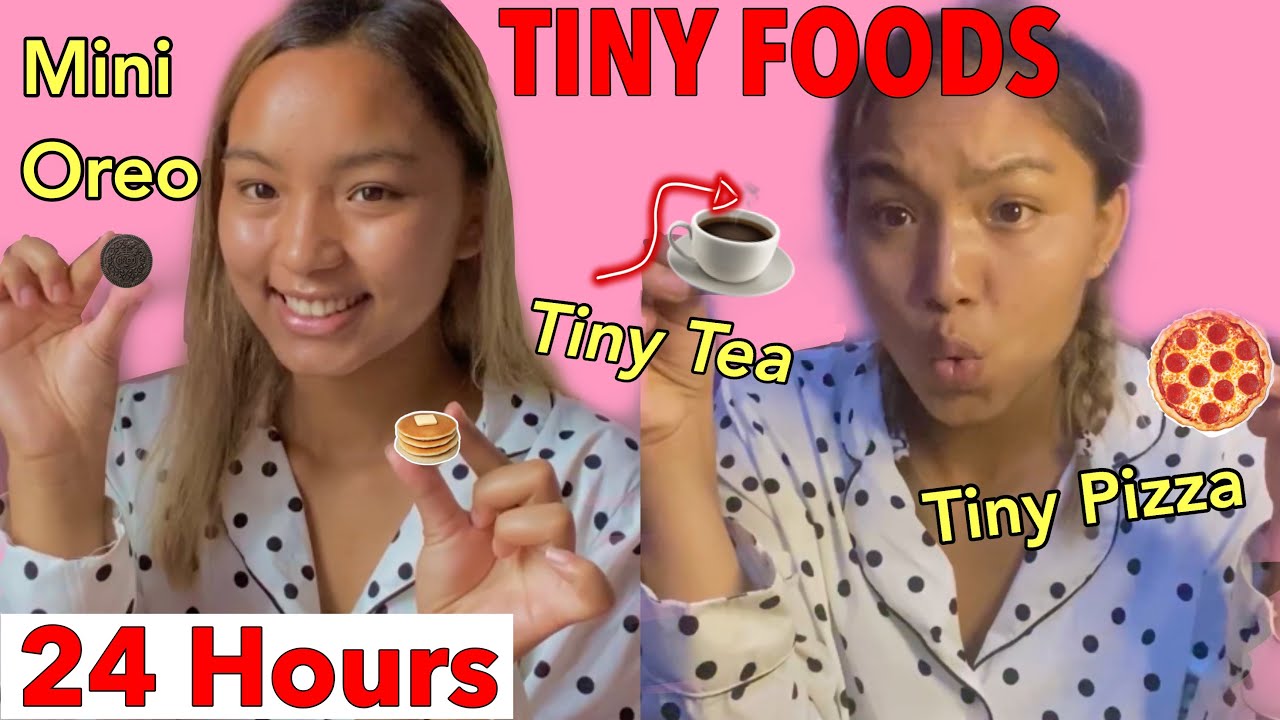 I ate TINY FOOD For 24 HOURS CHALLENGE🍕😱||Laxmi Shrestha||*MINI FOOD ...