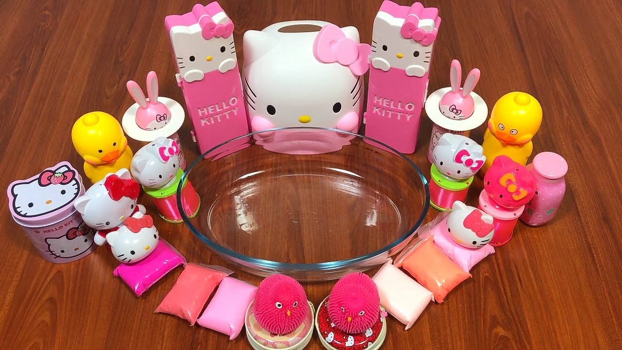 Special Hello Kitty! Mixing Makeup And Glitter Into Slime!, 57% OFF