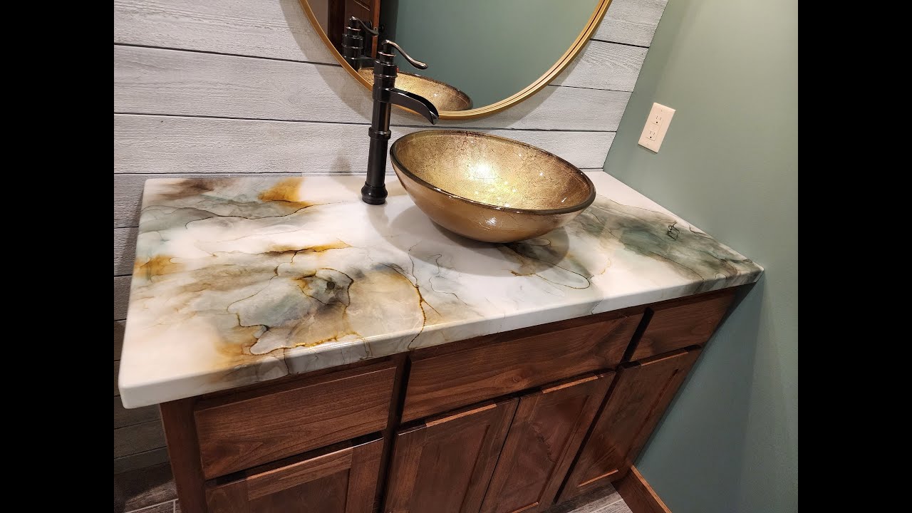 Watch how I create this beautiful vanity using alcohol dyes and Stone ...