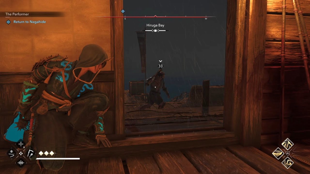 Assassin's Creed Shadows. Hiruga Bay rainstorm infiltration! Stealth ...