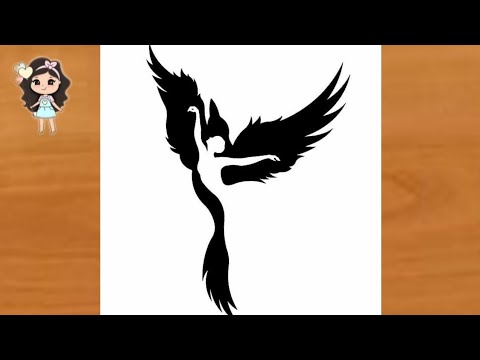 How to draw a girl dancing with bird | Girl drawing | bird with girl ...