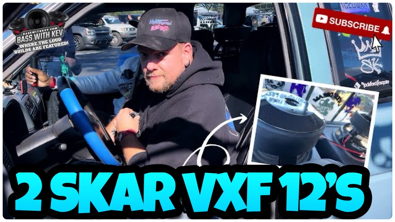 2 SKAR VXF 12 INCH SUBWOOFERS ON SUNDOWN SFB 5000 AMPLIFIER GET WINDY ...