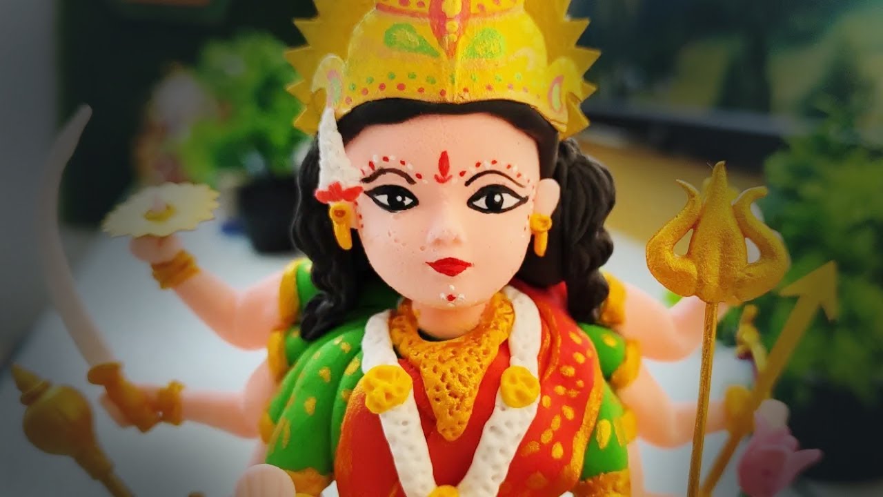 small maa durga murti making | नवरात्री स्पेशल 2024 🏵️ 🔱 🙏🚩#shorts # ...