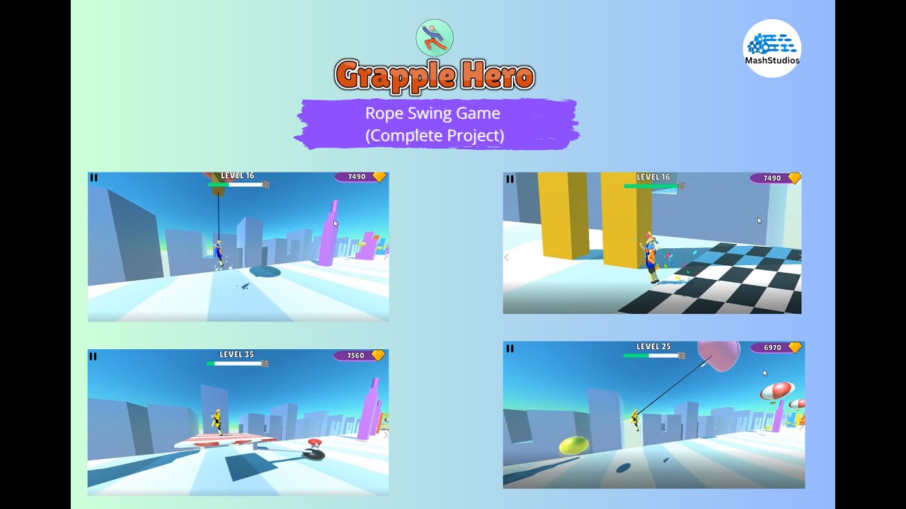 Grapple Hero | Rope Swinging Game | Unity Complete Project - YouTube