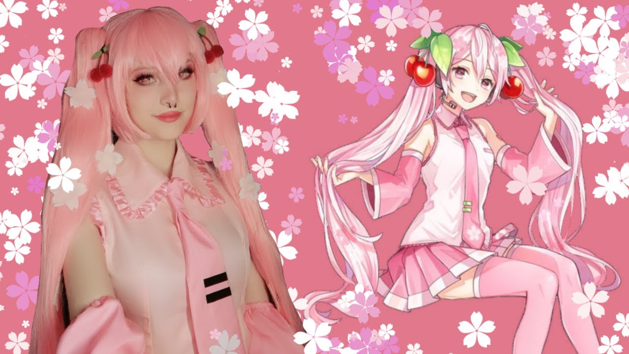 Vocaloid Hatsune Miku - Sakura Miku Cosplay Makeup Tutorial - YouTube