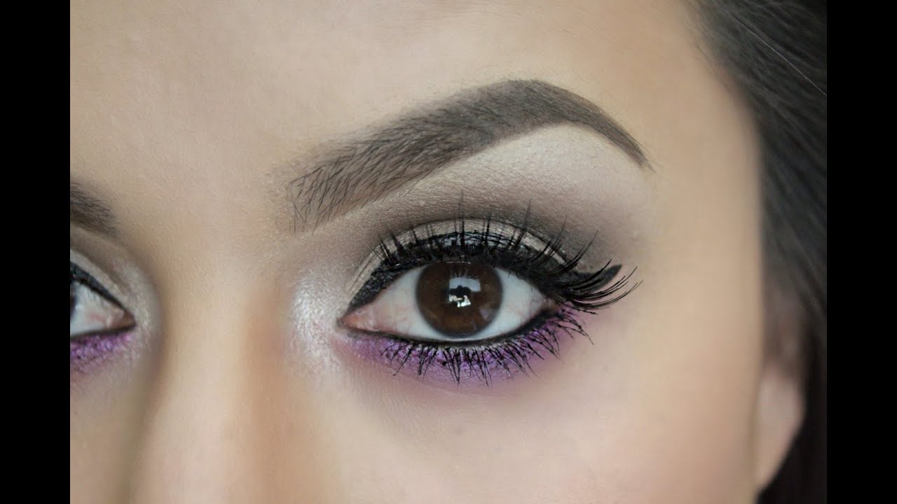Smokey Eye w/ Purple Lower Lash Line | Tutorial ♡ - YouTube