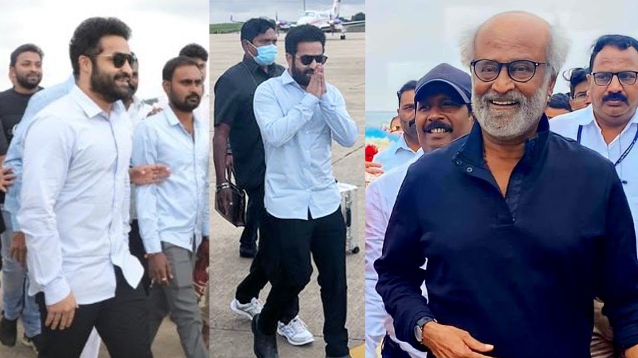 Jr NTR and Rajinikanth Arrives In Bengaluru For Puneeth Rajkumar's ...