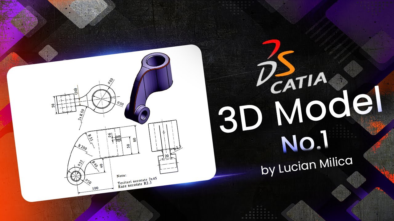CATIA | Modelare reper 3D după Model Mania 2007. - YouTube