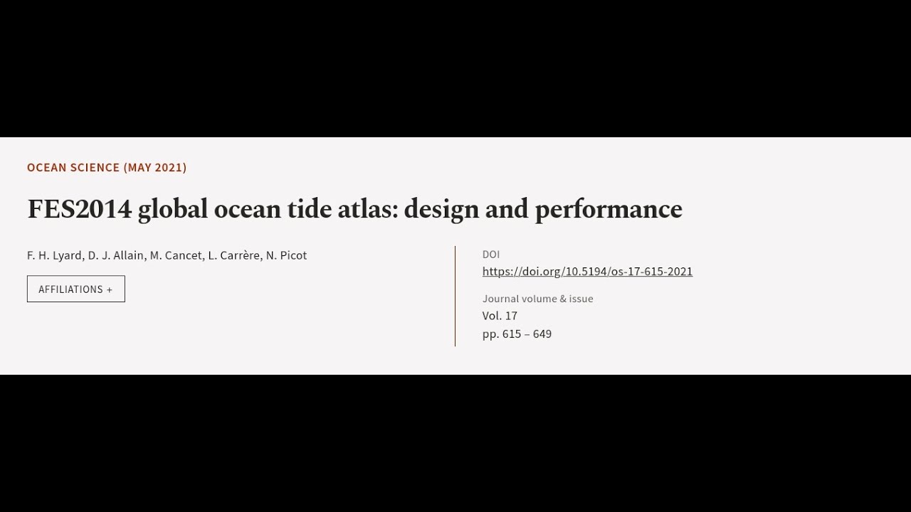 FES2014 global ocean tide atlas: design and performance | RTCL.TV - YouTube
