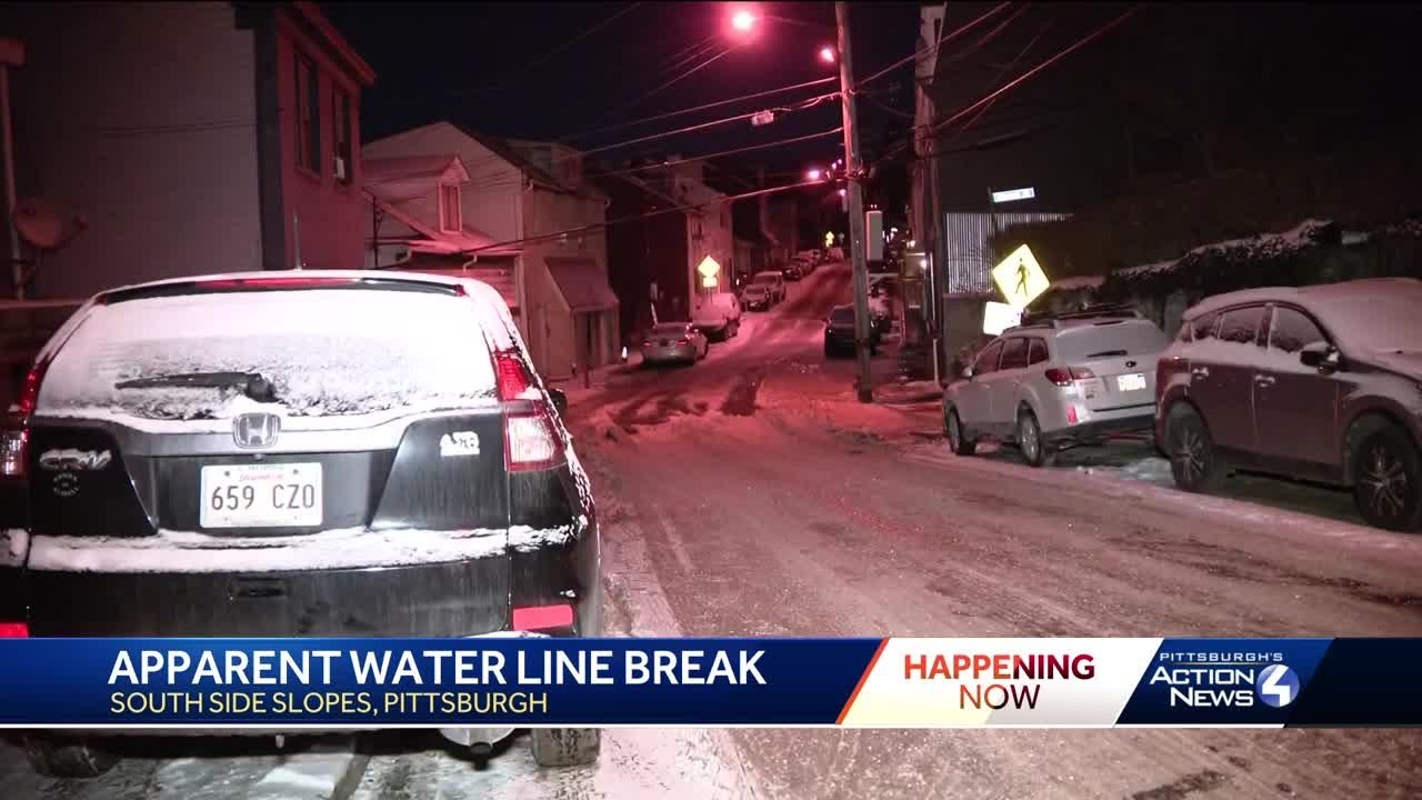 Apparent water line break in South Side Slopes - YouTube