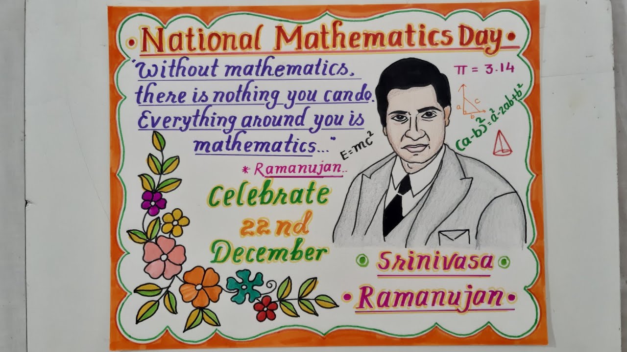 National Mathematics Day Drawing//How to Draw Mathematics Day Poster ...
