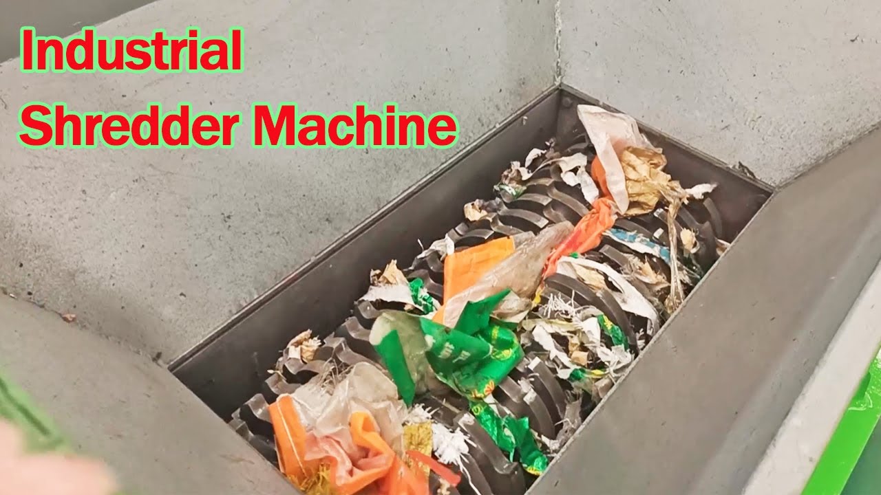 Industrial Shredder - Shredding Old Clothing & Woven Bags - YouTube