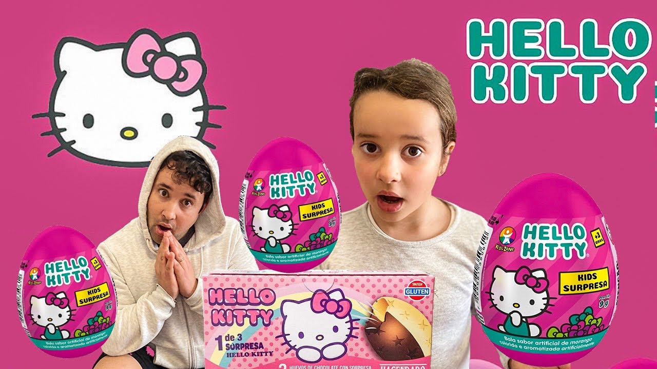 ABRINDO OVOS SURPRESA DA HELLO KITTY (kinder ovo) - YouTube