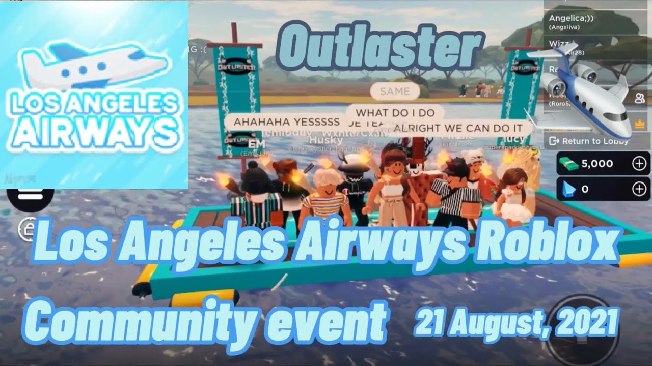 Los Angeles Airlines Roblox | Community event | Outlaster | 21st August ...