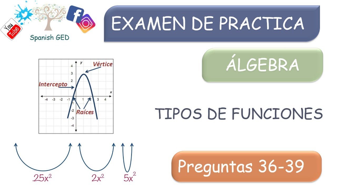 Examen de practica- álgebra preguntas40 - 43 - YouTube