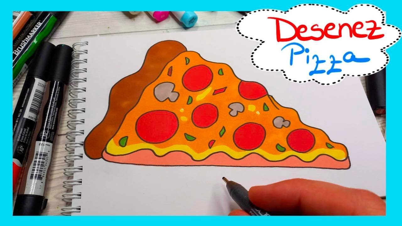 Cum DESENEZ o Felie De PIZZA Delicioasa | Desen Usor pt Incepatori ...