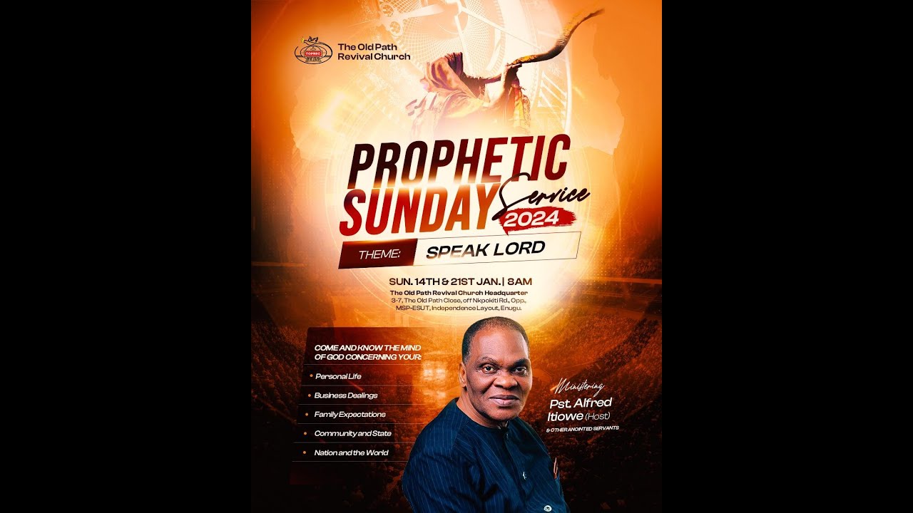 Annual Prophetic Service, themed "Speak, Lord." Welcome To Our Sunday ...