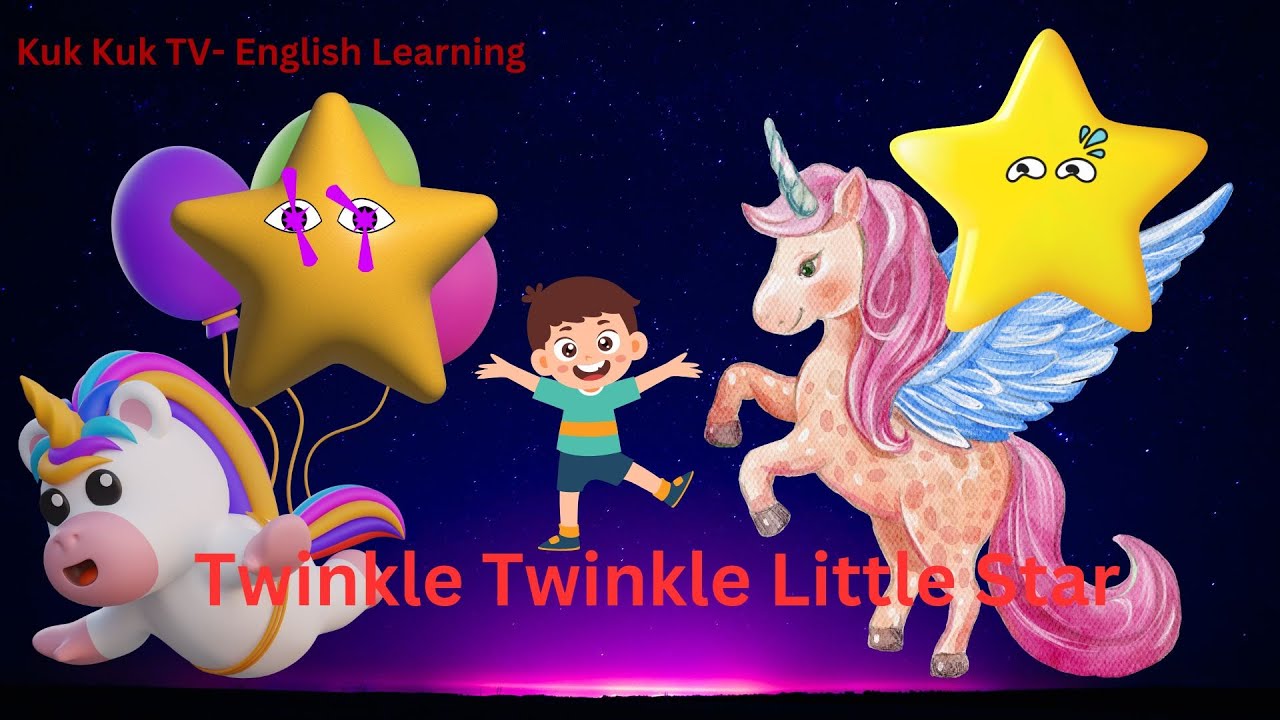 Twinkle Twinkle Little Star | English Rhymes & Kids Cartoons | Kuk Kuk ...