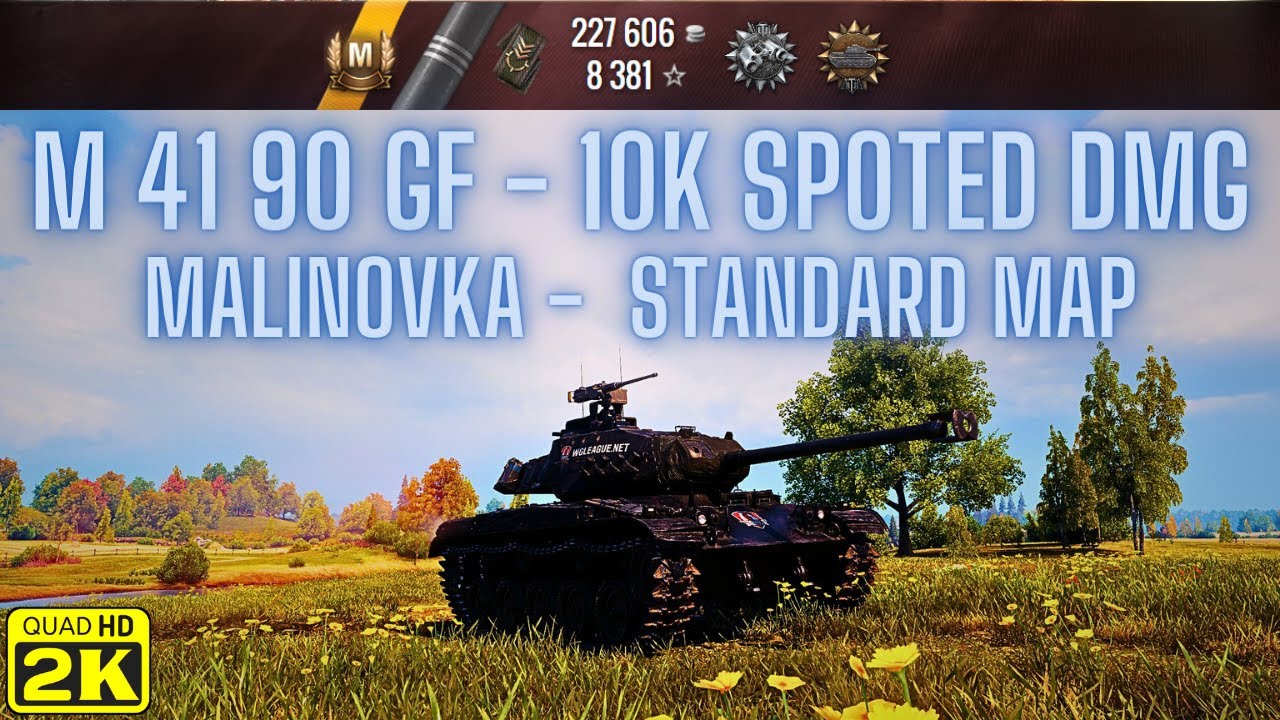 M 41 90 GF / 10K Spoted DMG on Malinovka Map / World of Tanks - YouTube