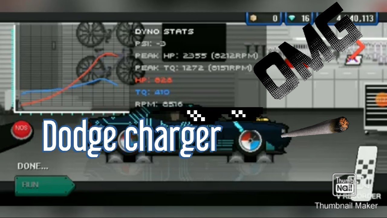 Dodge Charger on pixel car racer - YouTube