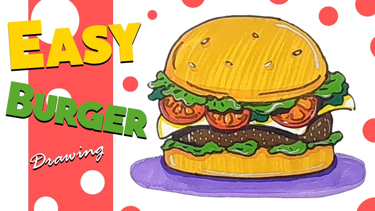 Easy Burger Drawing | Easy Drawing | Burger | How To Draw Burger - YouTube