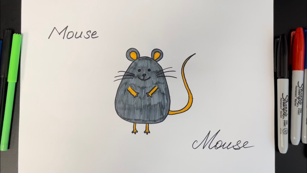 How to draw a mouse | easy drawing | pre-school | learn to draw step by ...