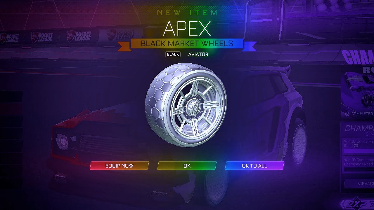 PLAYING ROCKET LEAGUE WITH THE BLACK APEX WHEELS! - YouTube