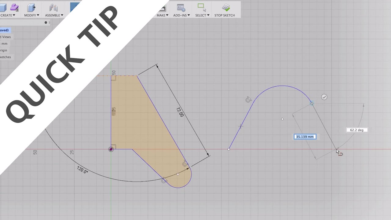 QUICK TIP: How to Sketch Tangent Arcs - YouTube