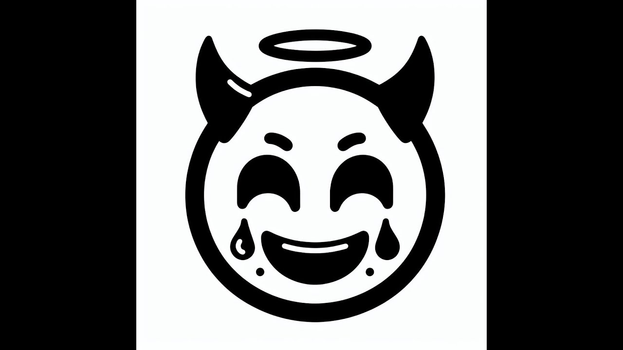How To Draw Crying Laughing Devil Angel Emoji / 233 - YouTube