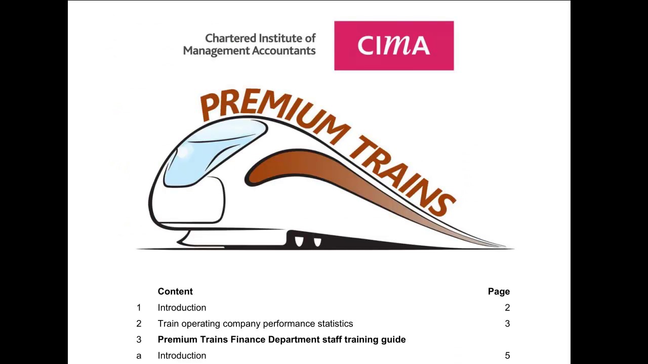CIMA Operational Case Study Pre-seen Analysis - Premium Trains - August ...