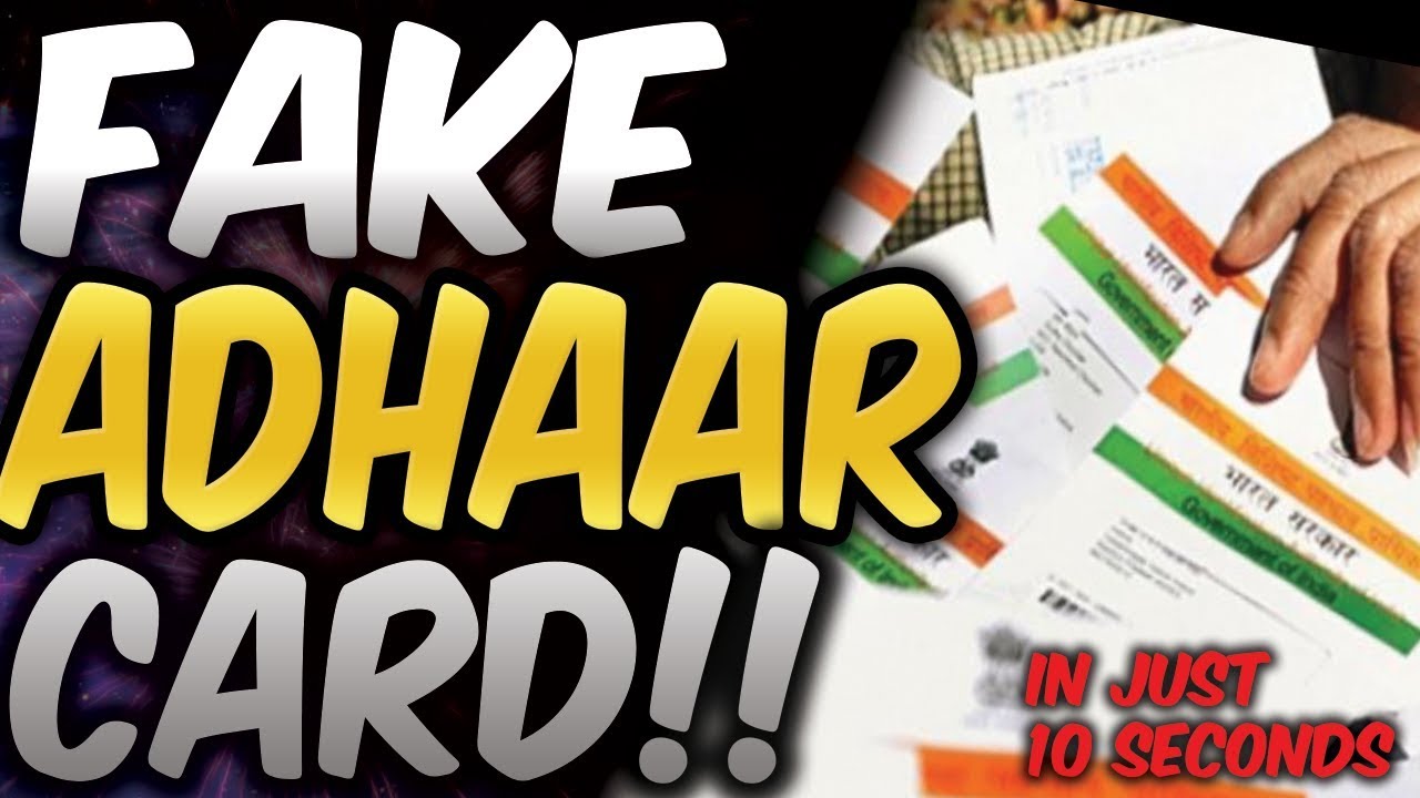 Create Fake Aadhar Card In Just 10 Seconds - YouTube
