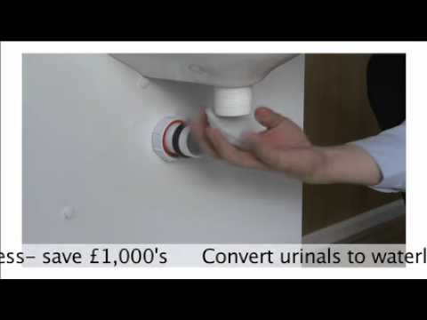 Stream-Less waterless urinal conversion kit - YouTube
