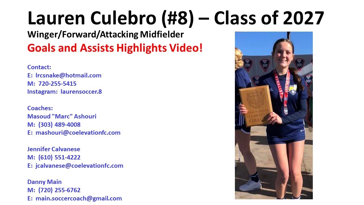 Lauren Culebro's Scoring and Assists Highlights Video as of January 8th ...