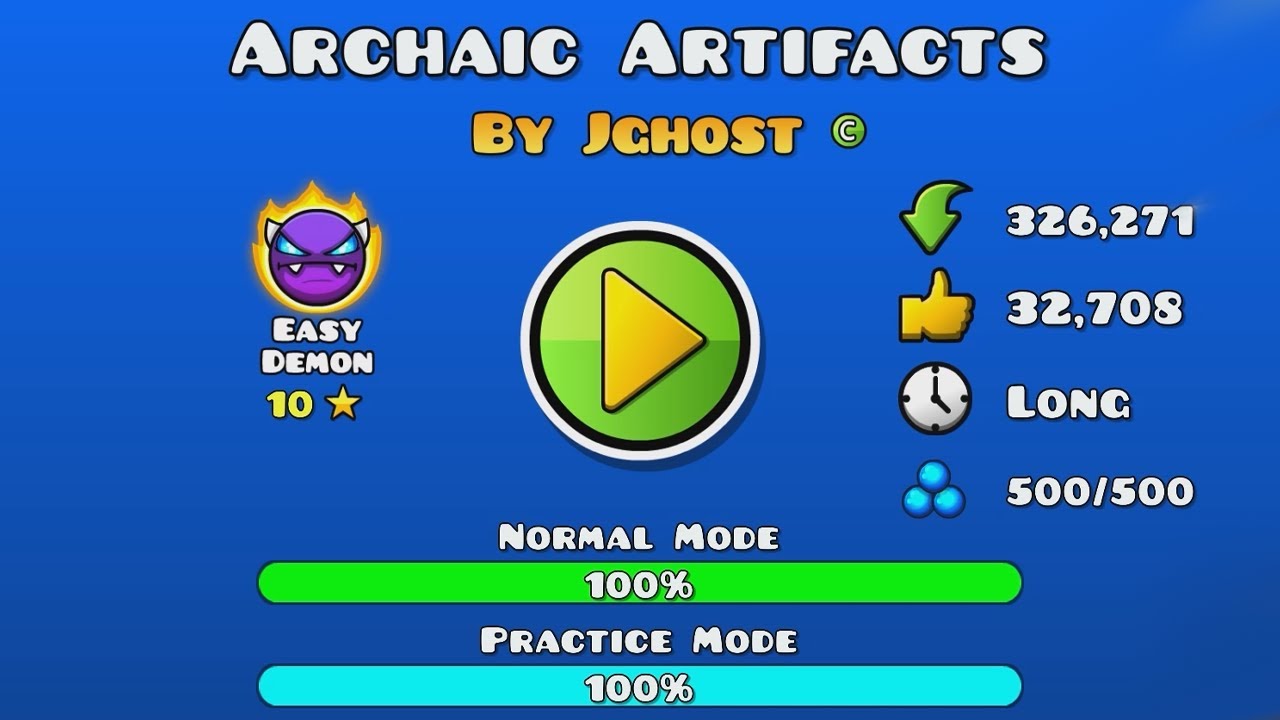 Archaic Artifacts | Easy demon by Jghost | Geometry Dash - YouTube